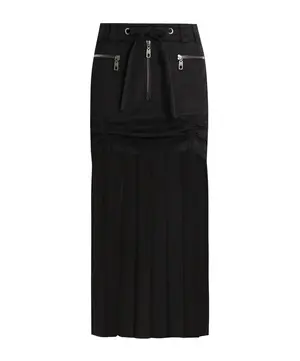 Dolce & Gabbana Midi Skirt With Zipper Detail And Pleated Chiffon