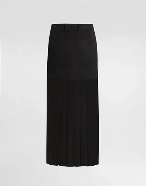 Dolce & Gabbana Midi Skirt With Zipper Detail And Pleated Chiffon