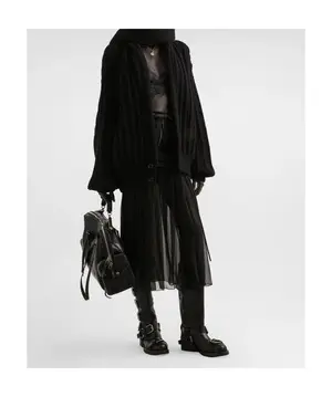 Dolce & Gabbana Midi Skirt With Zipper Detail And Pleated Chiffon