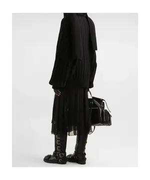 Dolce & Gabbana Midi Skirt With Zipper Detail And Pleated Chiffon