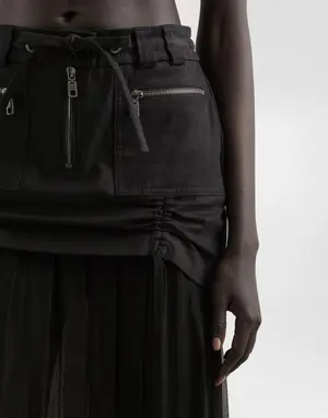 Dolce & Gabbana Midi Skirt With Zipper Detail And Pleated Chiffon
