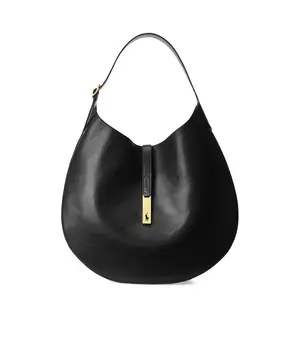 Polo Ralph Lauren Leather Zipped Shoulder Bag - Black