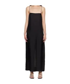 ST. AGNI Spaghetti Strap Slip Dress - Black