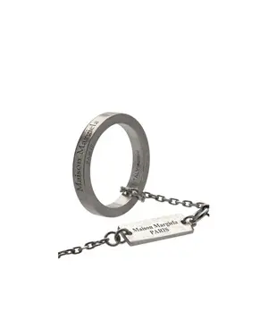 MAISON MARGIELA Logo Ring Pendant Necklace - Gray
