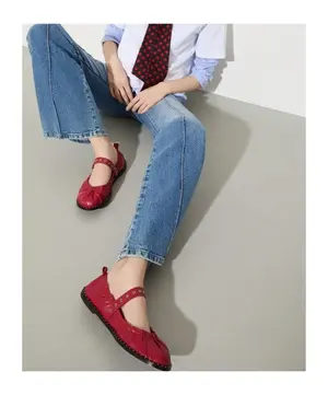 MAXCO. Max&co. Round Toe Ballet Flats With Adjustable Strap