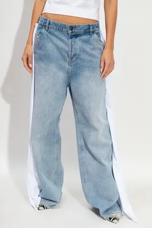 DIESEL® Side Stripe Wide Leg Jeans