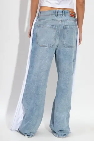 DIESEL® Side Stripe Wide Leg Jeans