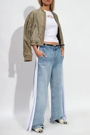 DIESEL® Side Stripe Wide Leg Jeans