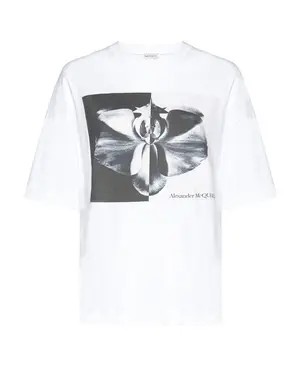 Alexander McQueen Graphic Printed Crewneck T-shirt - White