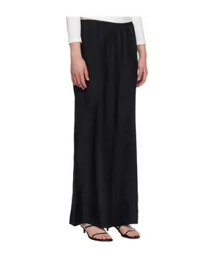 ST. AGNI Wide Leg Elastic Waist Pants - Black