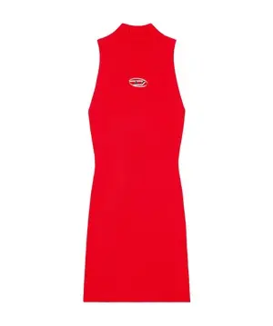 DIESEL® Ribbed Mock Neck Mini Dress - Red
