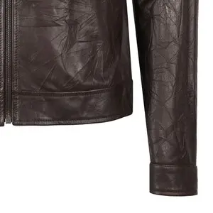 Dolce & Gabbana Crinkled Effect Leather Zip Jacket - Brown