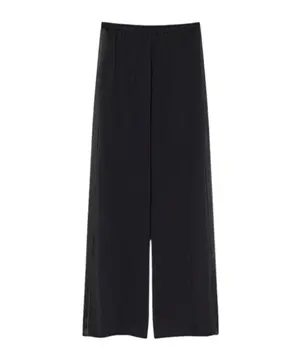 FORTE_FORTE Elastic Waist Wide-leg Pants - Black