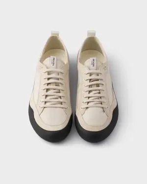 Prada Speedrock Re-nylon And Suede Sneakers - Ivory
