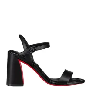 CHRISTIAN LOUBOUTIN Block Heel Sandals With Ankle Strap - Black
