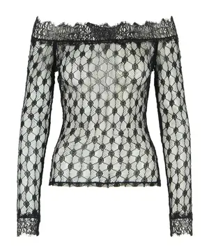 Isabel Marant Étoile Lace Boat Neck Long Sleeve Top