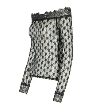Isabel Marant Étoile Lace Boat Neck Long Sleeve Top