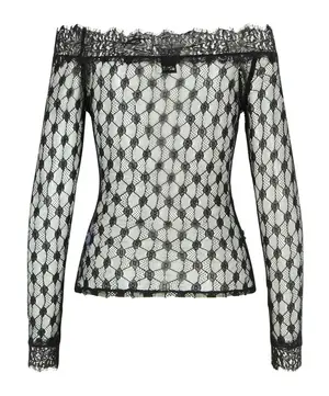 Isabel Marant Étoile Lace Boat Neck Long Sleeve Top