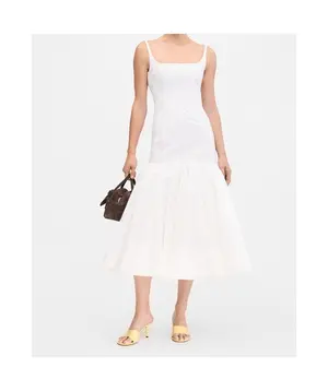 Jacquemus La Robe Agave Sleeveless Midi Dress - White