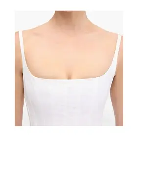 Jacquemus La Robe Agave Sleeveless Midi Dress - White