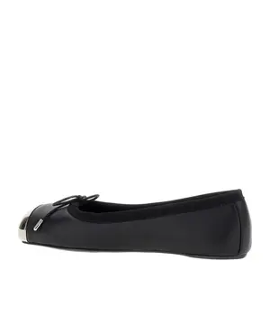 Alexander McQueen Punk Bow Ballet Flats With Metallic Toe