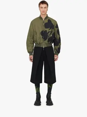 Alexander McQueen Orchid Quilted Bomber Jacket - Brown