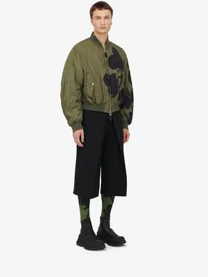 Alexander McQueen Orchid Quilted Bomber Jacket - Brown