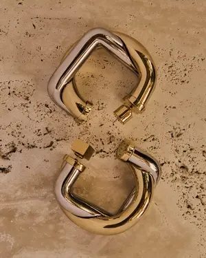 Jacquemus Doppio Brass Hoops - Gold/silver