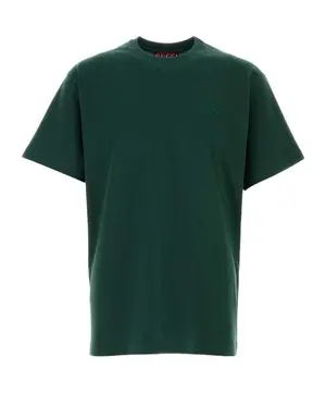 Gucci Logo Embroidered Crewneck T-shirt - Green