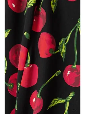 Dolce & Gabbana Sleeveless Cherry-print Knee-length Dress