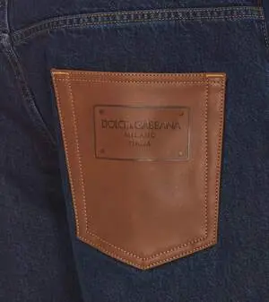 Dolce & Gabbana Straight-leg Jeans With Oversized Logo Patch