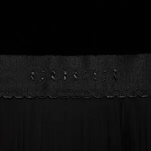 Gucci Pleated Mini Dress With Logo Waistband