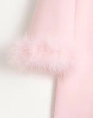 Valentino Garavani Crepe Couture Dress With Feather Trim - Pink