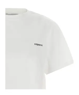 Coperni Logo Printed Crewneck T-shirt - White/black