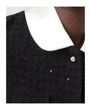 Miu Miu Short Sleeve Buttoned Cardigan With Sequins