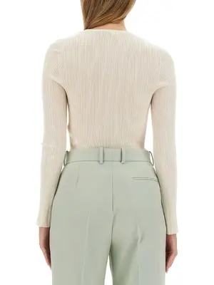 LANVIN V-neck Knitted Cardigan - White