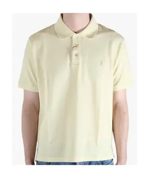 Saint Laurent Cassandre Embroidered Short-sleeved Polo Shirt