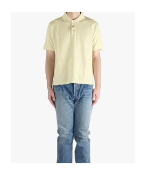 Saint Laurent Cassandre Embroidered Short-sleeved Polo Shirt