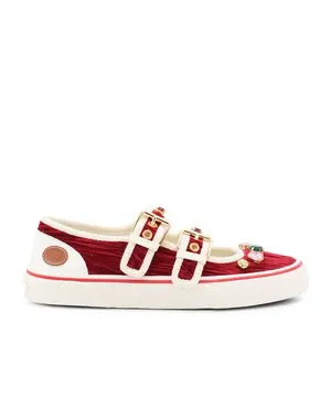 Valentino Garavani Embellished Double-buckle Sneakers