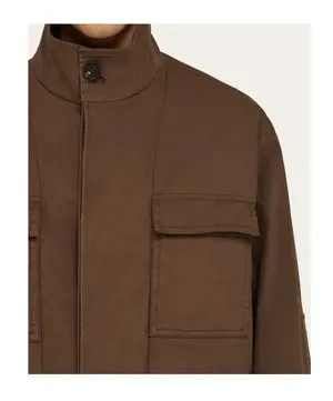 FERRAGAMO High Neck Jacket With Drawstring Waist - Green