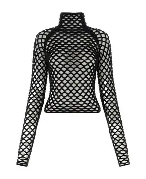 Alaïa Knitted Turtleneck Cage Pullover