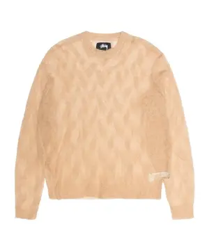 StÜssy Loose Knit Crewneck Jumper - Nude