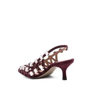 Attico The Grid Slingback Pumps - Red