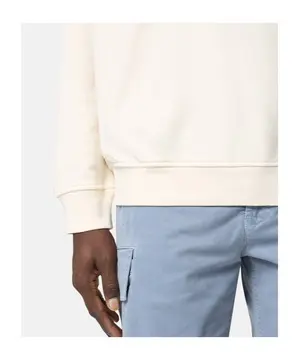 Stone Island Logo Printed Crewneck Sweatshirt - Ivory
