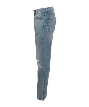 Palm Angels Straight Leg Distressed Jeans - Gray