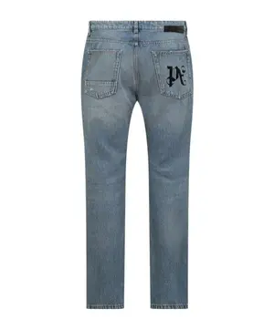 Palm Angels Straight Leg Distressed Jeans - Gray