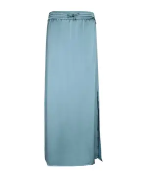 Herno Satin Midi Skirt With Drawstring Waist And Side Slits