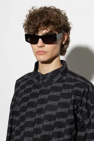 Balenciaga Edgy Rectangle Framed Sunglasses