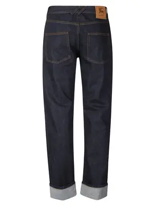 Burberry Logo Patch Turn-up Hem Jeans