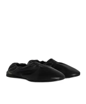 Alaïa Ruched Nappa Lambskin Ballet Flats - Black